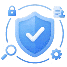 Cybersecurity Defense Shield Clipart for PowerPoint